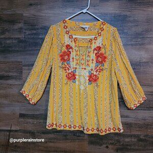 Savanna Jane | Tops | Savana Jane Floral Embroidered Tunic Top L Whimsy ...